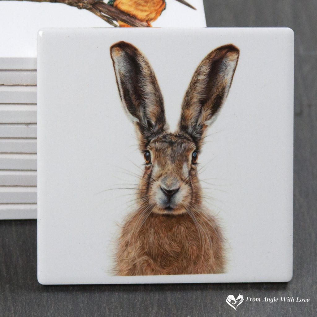 'Mr Brambles' Hare Coaster by Wildlife Artist Angie